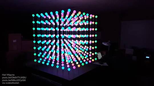 Giant ping pong RGB LED cube | Scrolller