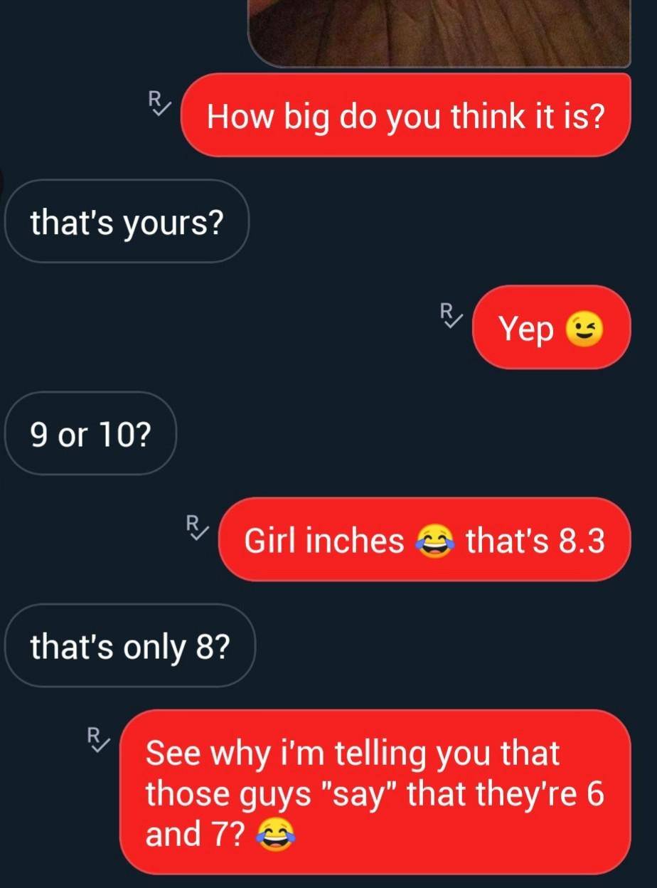 Girl inches are real 😂 | Scrolller