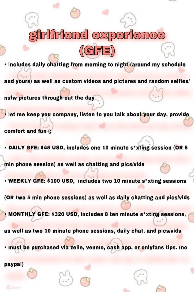 girlfriend experience/GFE menu💘 | Scrolller