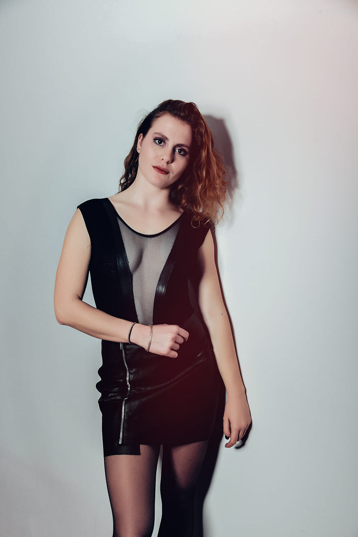 Gloria V, Leather Skirt, and Pantyhose | Scrolller