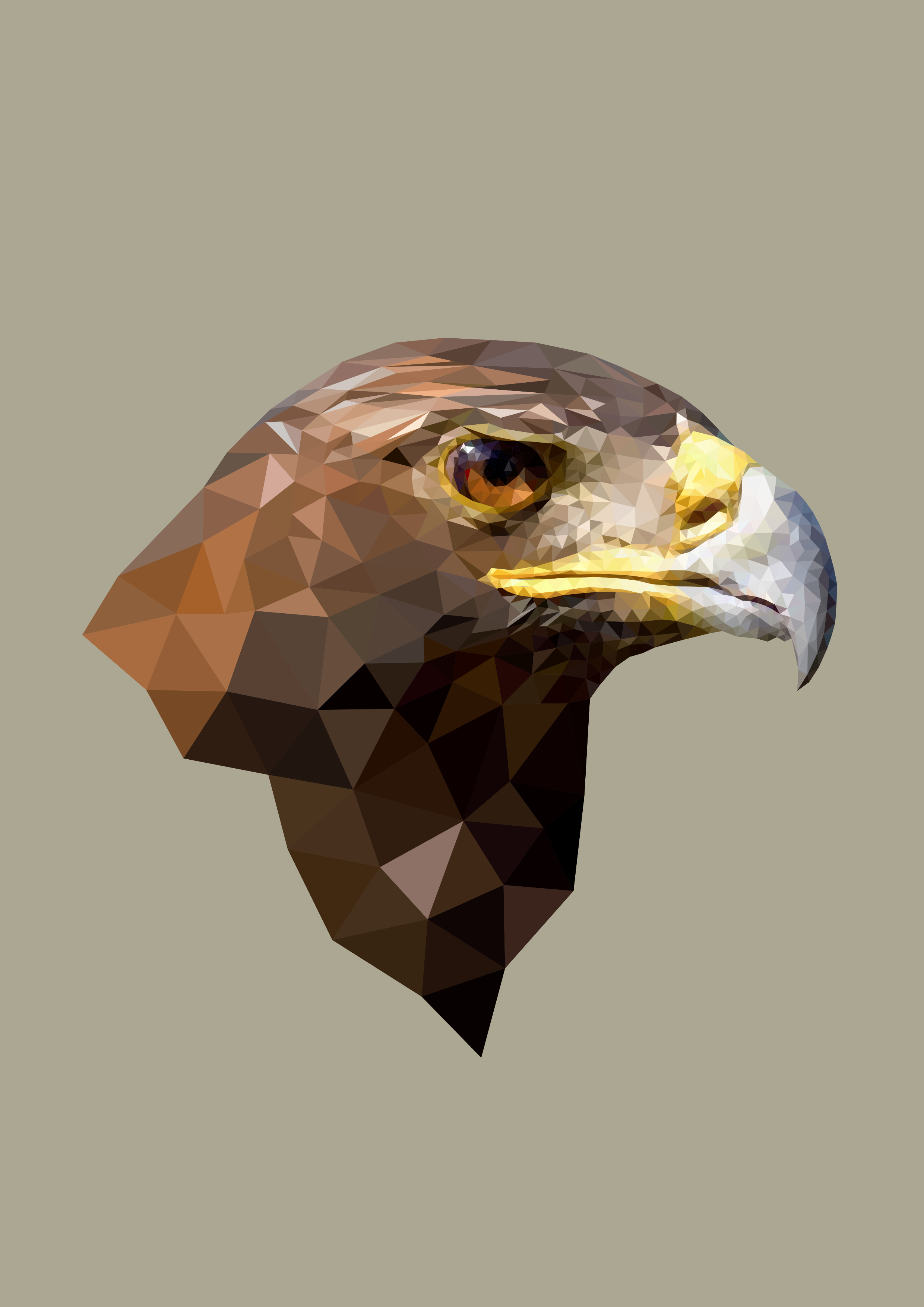 Golden Eagle - Digital geometric art by AllThePolygons | Scrolller