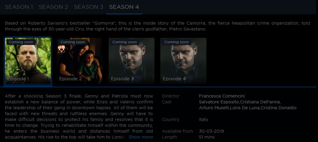 Gomorrah 4 will be available to watch on HBO GO on 30! | Scrolller