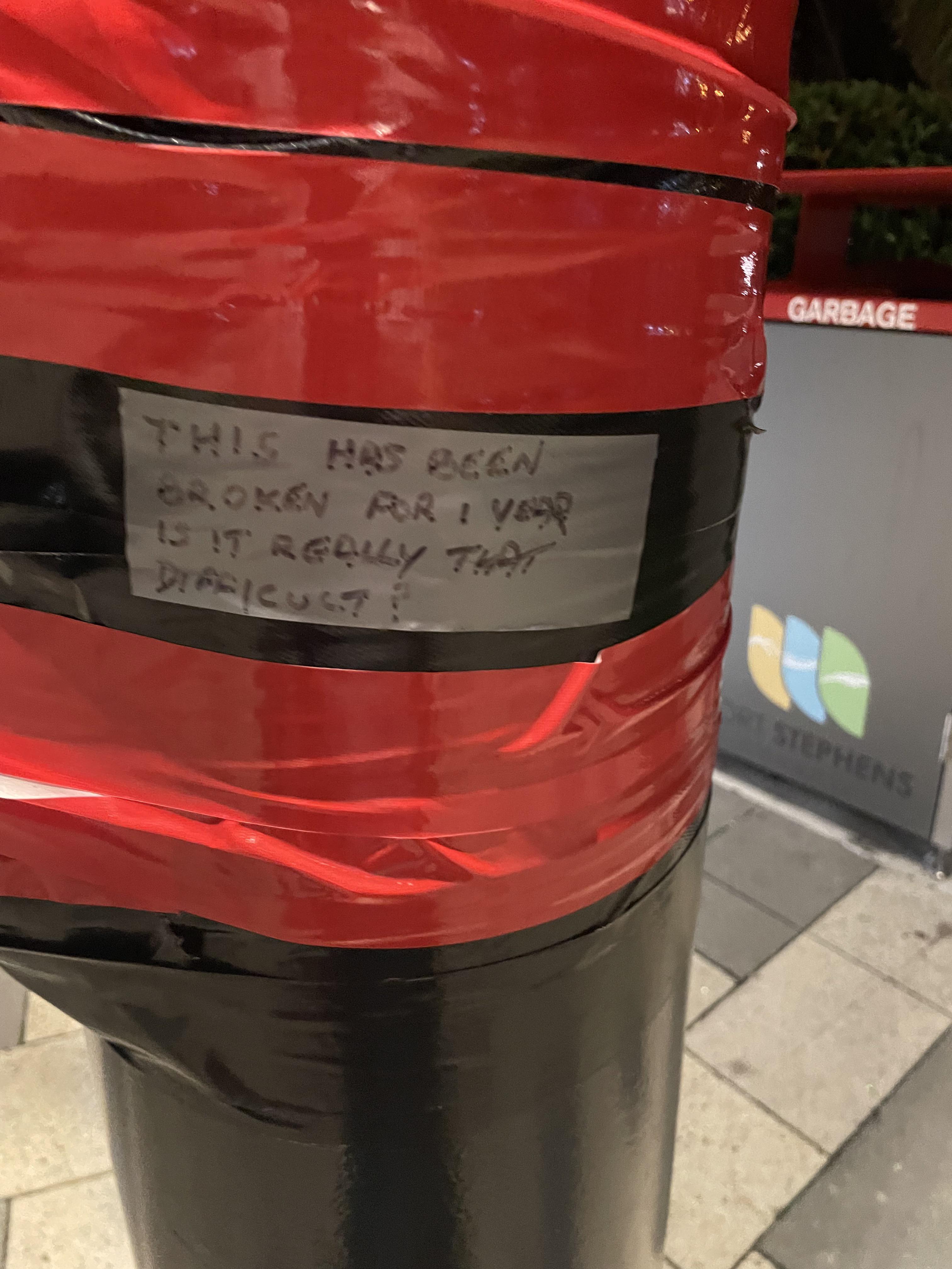 Good way to get the pole fixed! And why hold it with fucking duct tape? | Scrolller