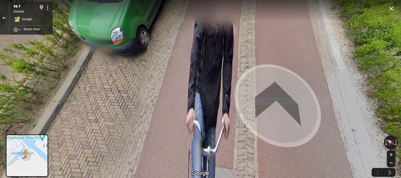 google maps car drives over biker | Scrolller