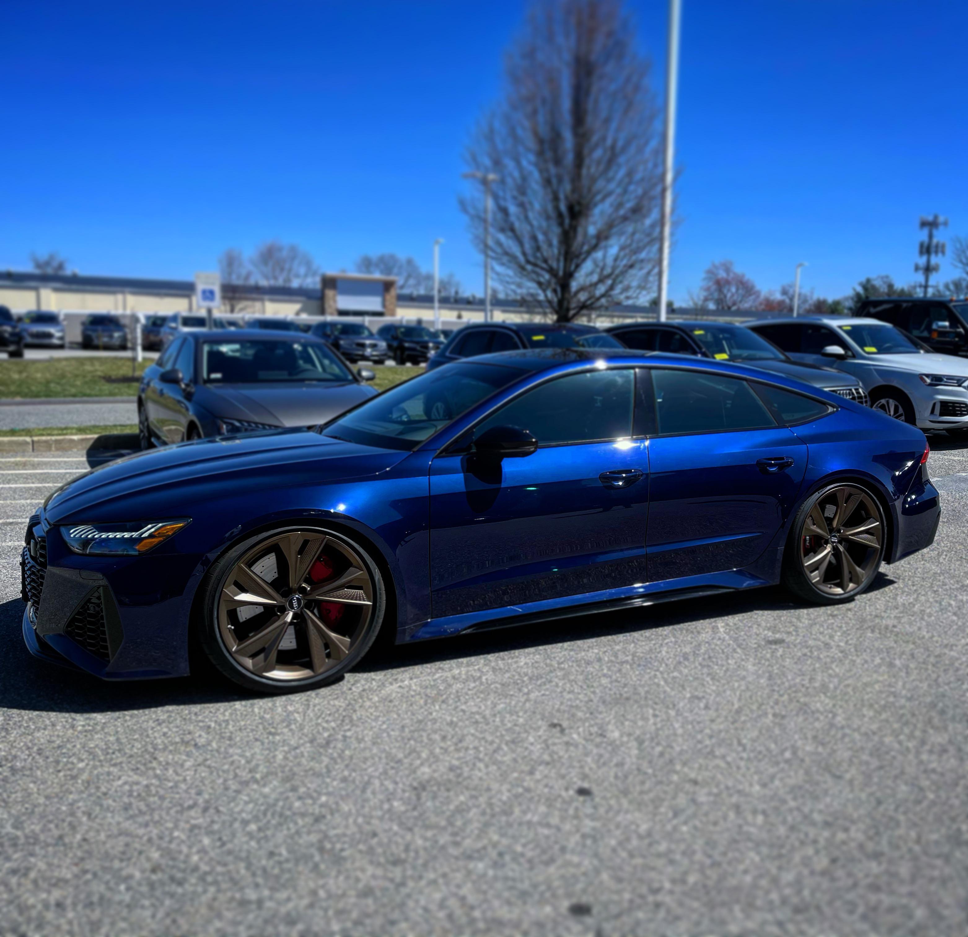 Got it lowered and powder coated the rims. I’m really enjoying driving it at the new height ...