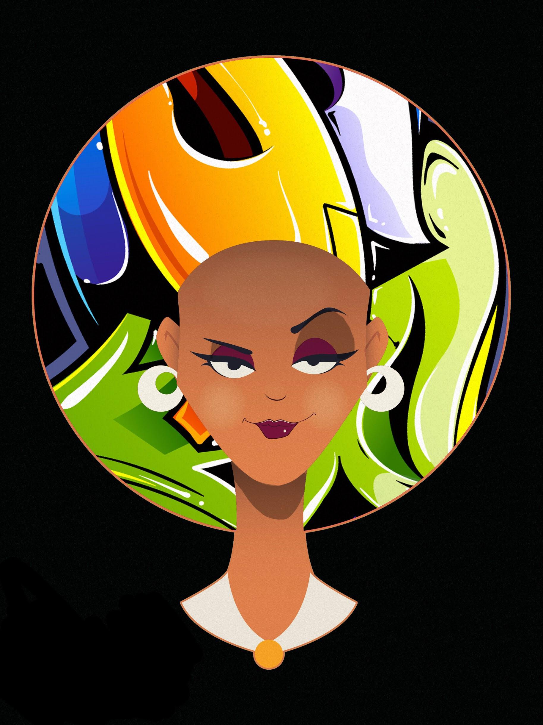 Graffiti Afro (Adobe Illustrator) | Scrolller