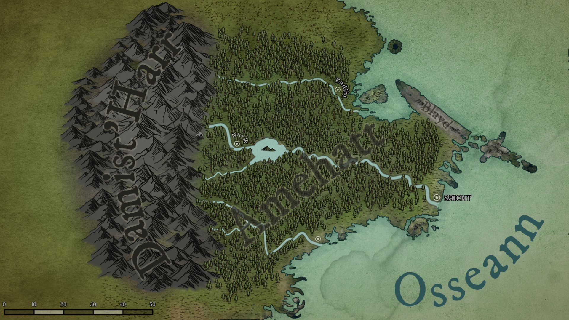 Great tool, this was my first try to create a map on the day I bought wonderdraft. I'm so amazed ...