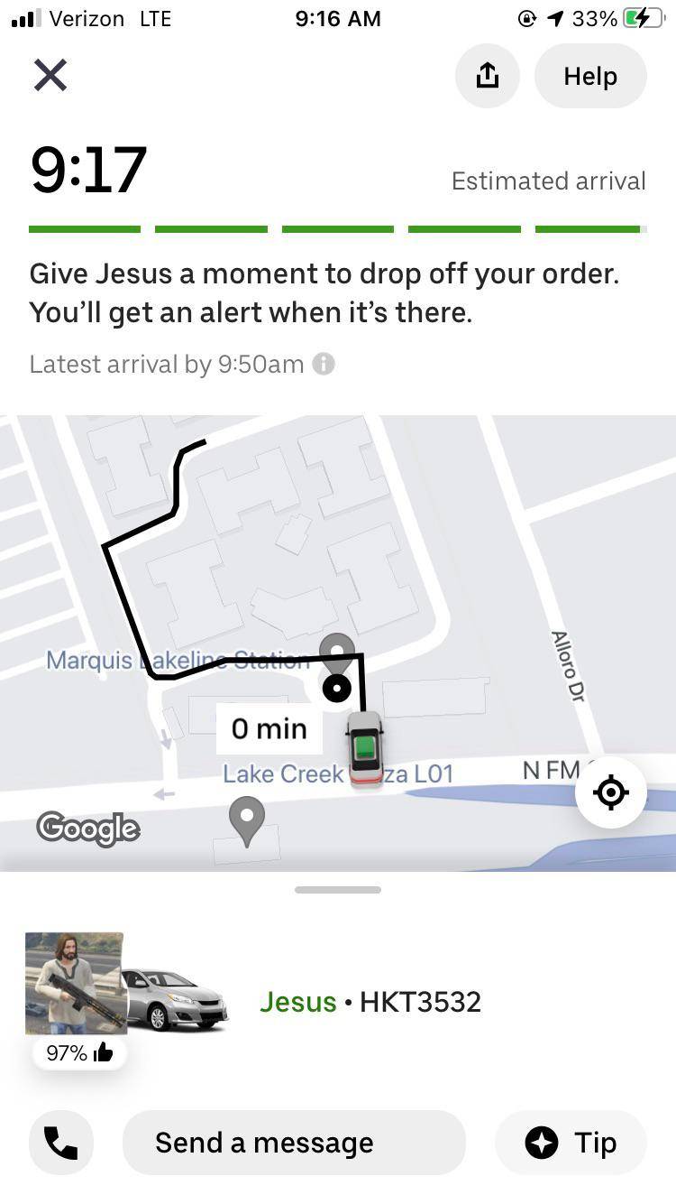 Griefer Jesus was my Uber Eats Driver | Scrolller