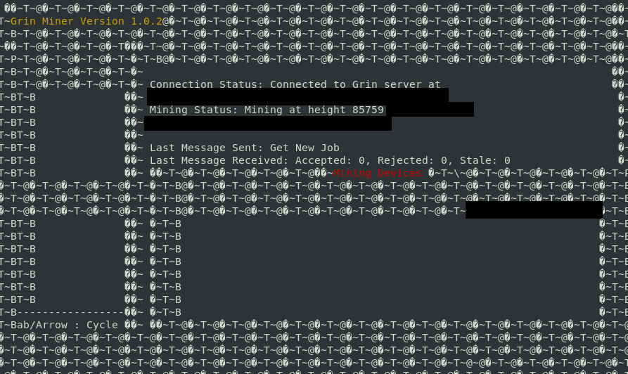 Grin-miner looking weird in terminal... Anyone know the cause? | Scrolller
