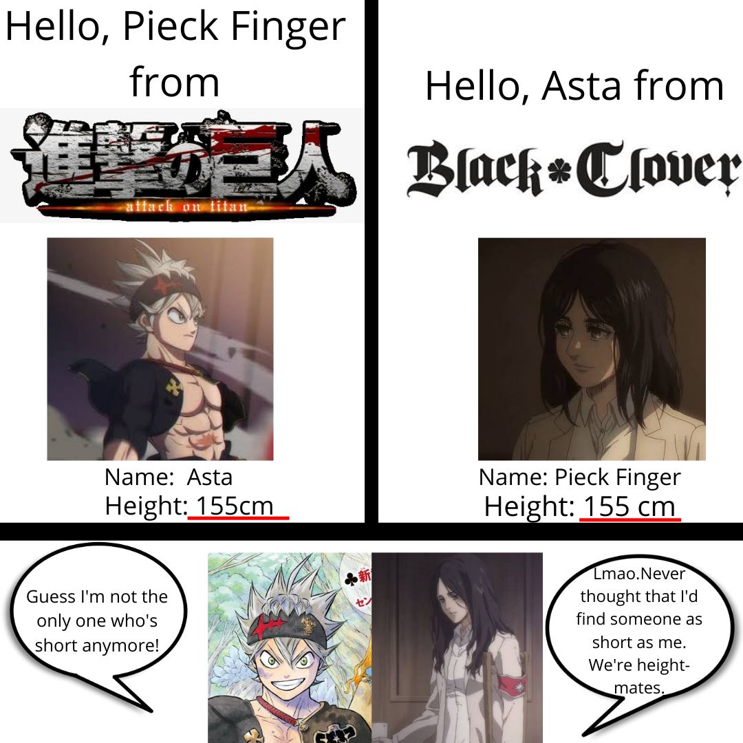 Guys, guess what?! Asta has a Height-mate! | Scrolller