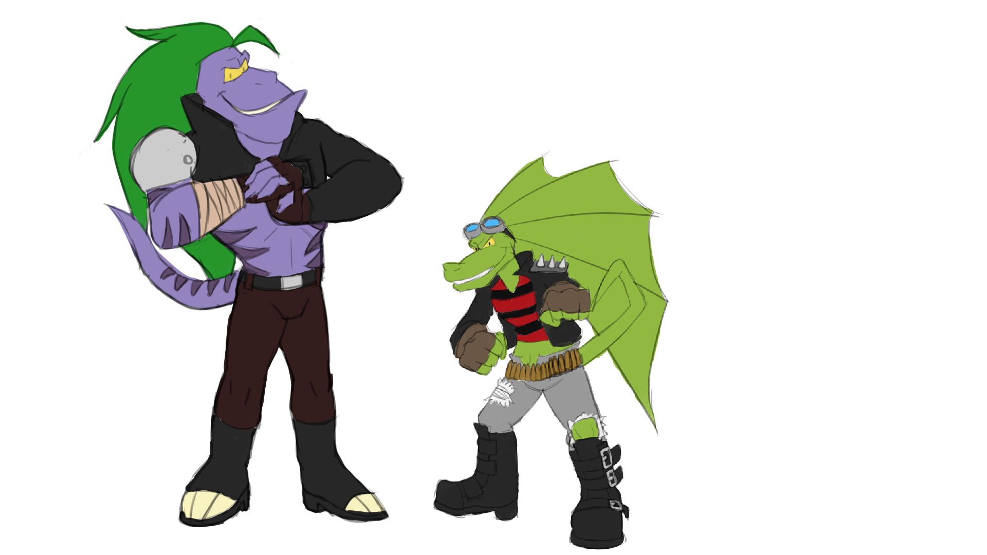 Had to do a slight redesign of my lizard duo from the comic, but I like the results! | Scrolller