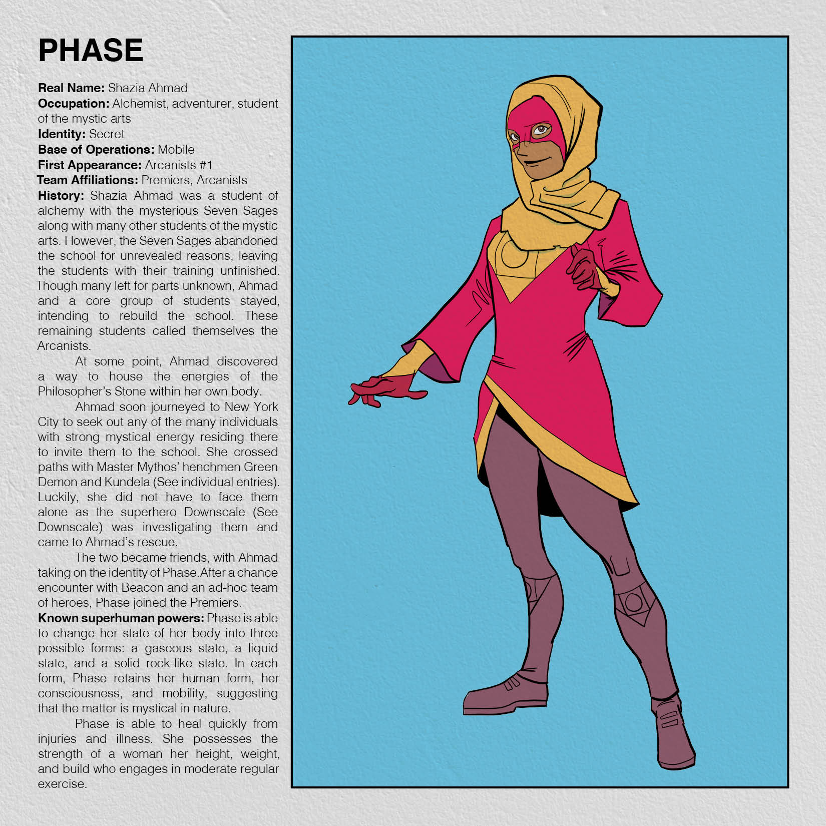 Handbook entry for the superhero Phase | Scrolller