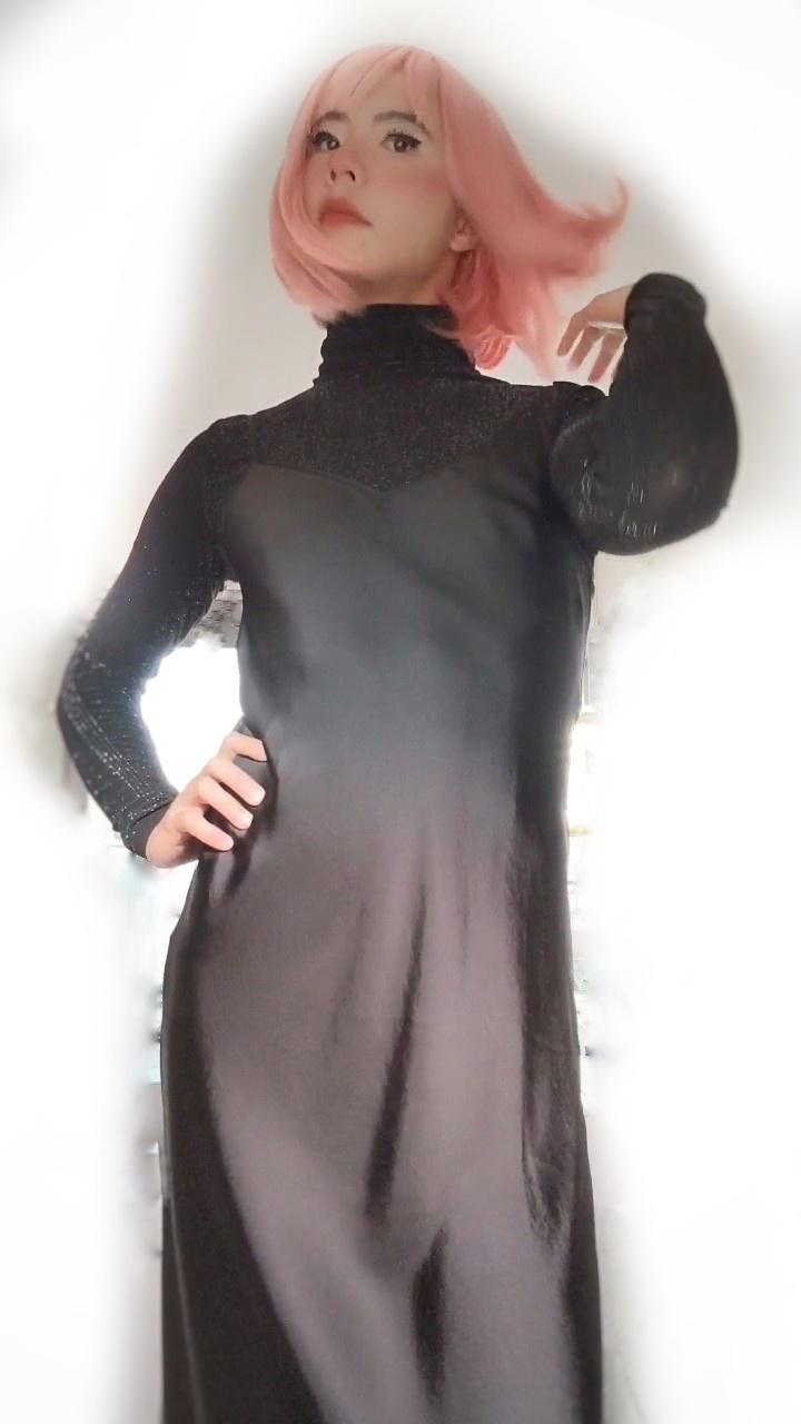 Happy femboy Friday 😘 feeling a bit emo in this black slip 🥺 | Scrolller