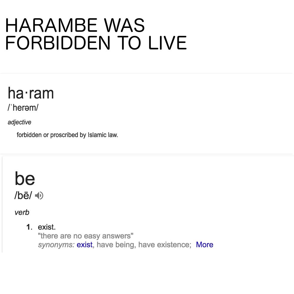 HARAMBE WAS FORBIDDEN TO LIVE :( | Scrolller