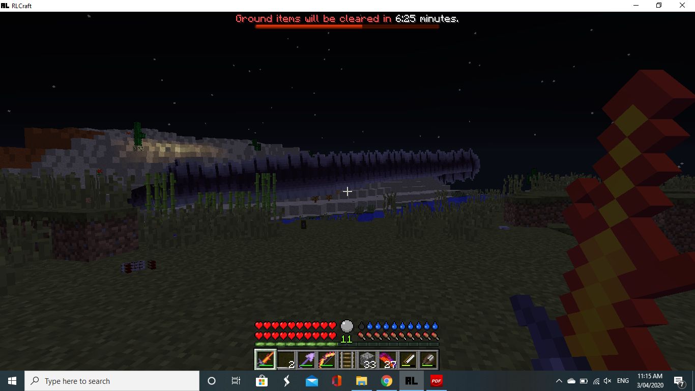 Have anyone experience this before. A fully grown sea serpent spawned in between the dessert and ...