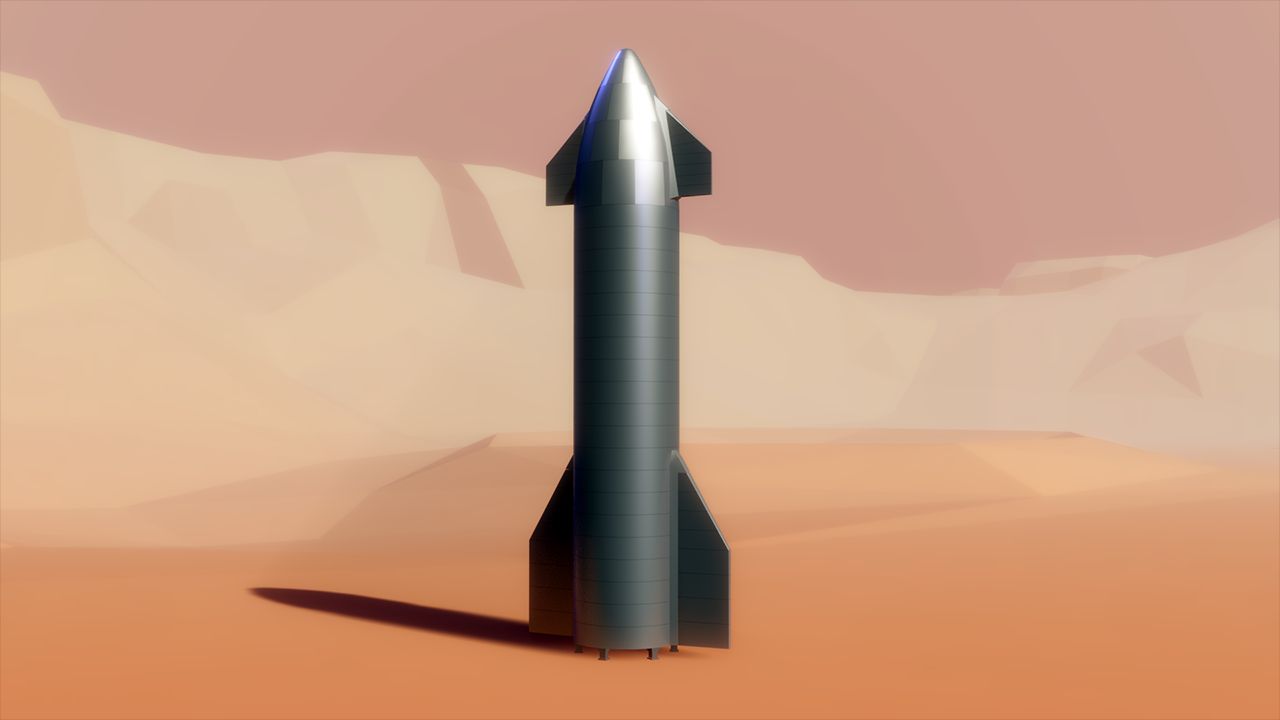 Here's a render I made in blender, 3d model of the famous Starship! Soon on a planet near you ...