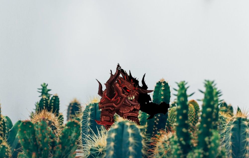 Here's Sepulchure in a cactus field. | Scrolller