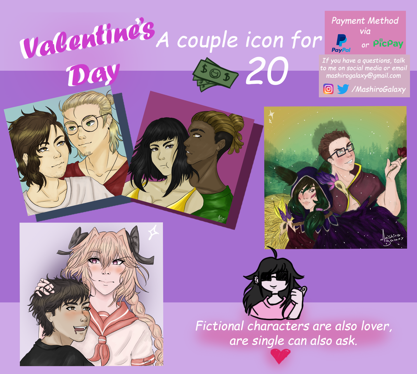 Hi guys, I decided to open a commission for Valentine's days, so if you ...