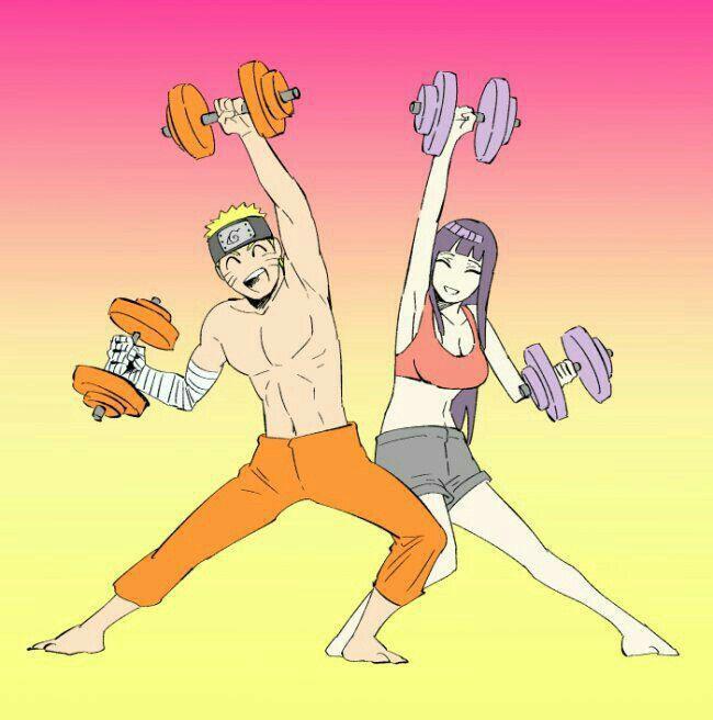Hinata and Naruto weight training together | Scrolller