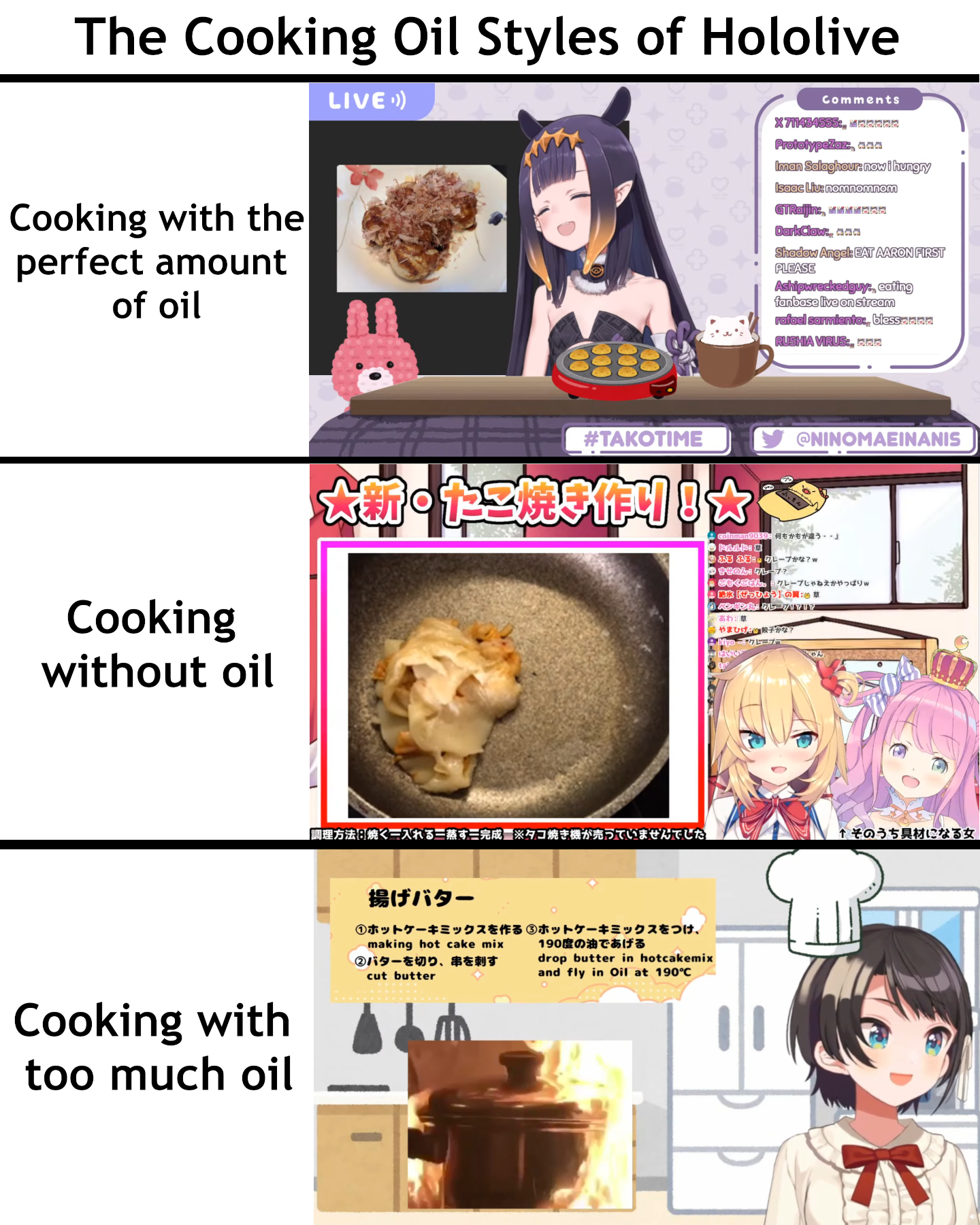 Hololive Methods of Cooking with Oil | Scrolller