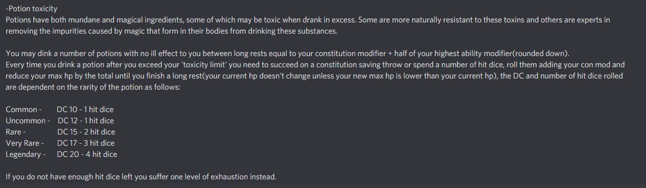 Homebrew Potion Toxicity rule | Scrolller