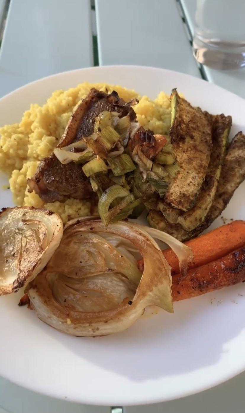 [homemade] Braised lamb loin with couscous and veggies. | Scrolller