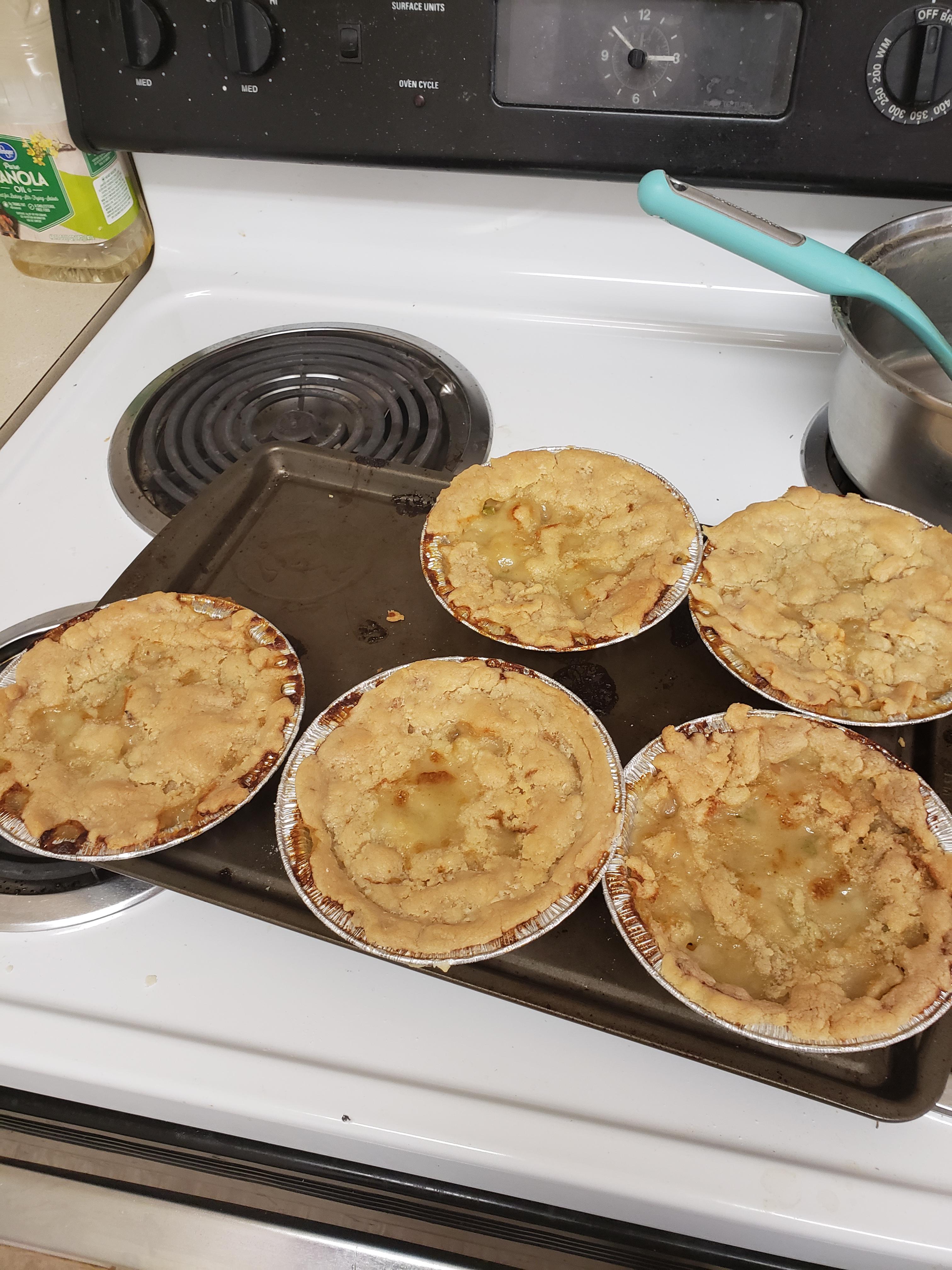 Homemade gluten free chicken pot pie from scratch (including making my own broth)! It took a ...