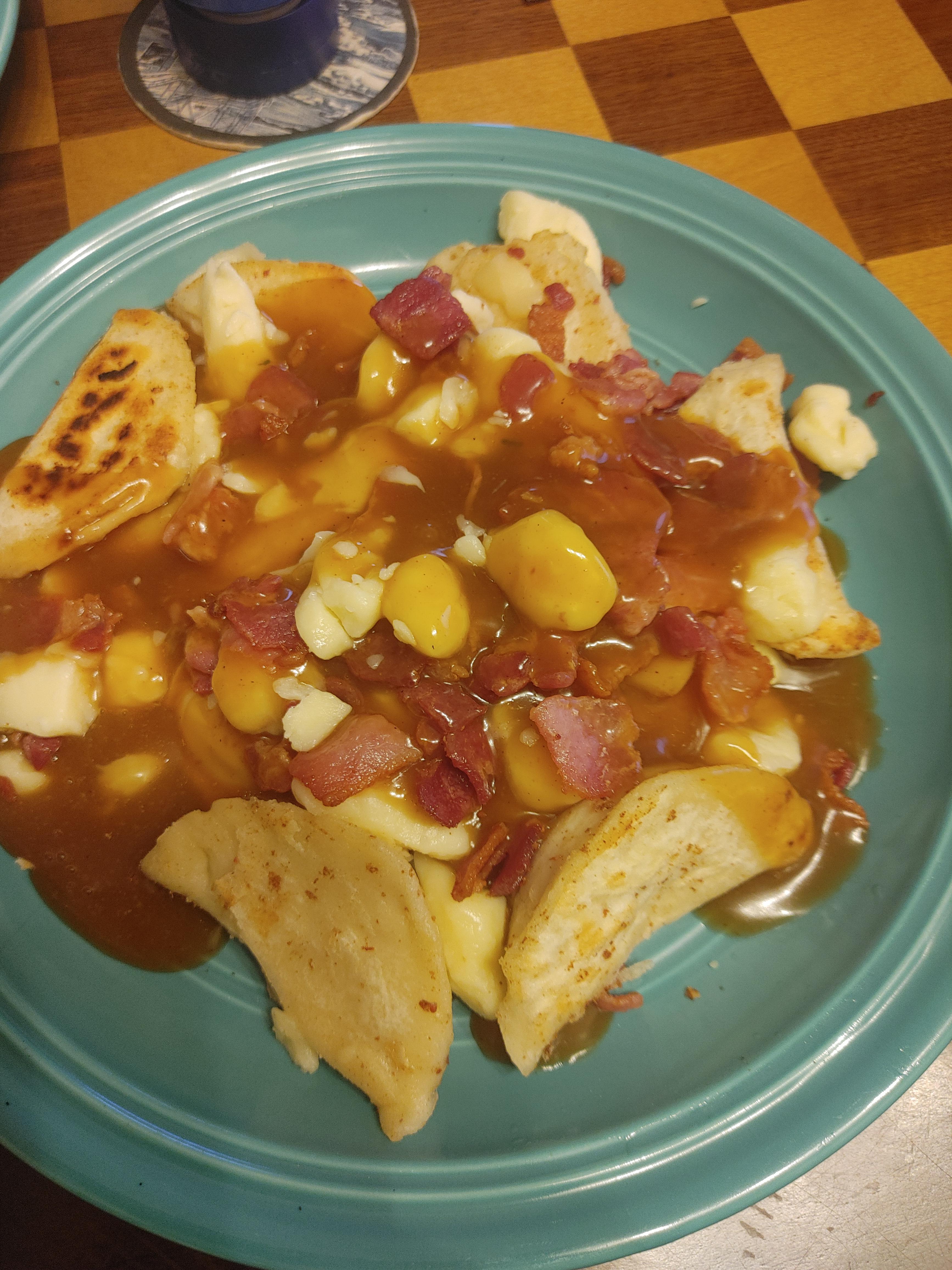 Homemade perogie poutine with bacon | Scrolller