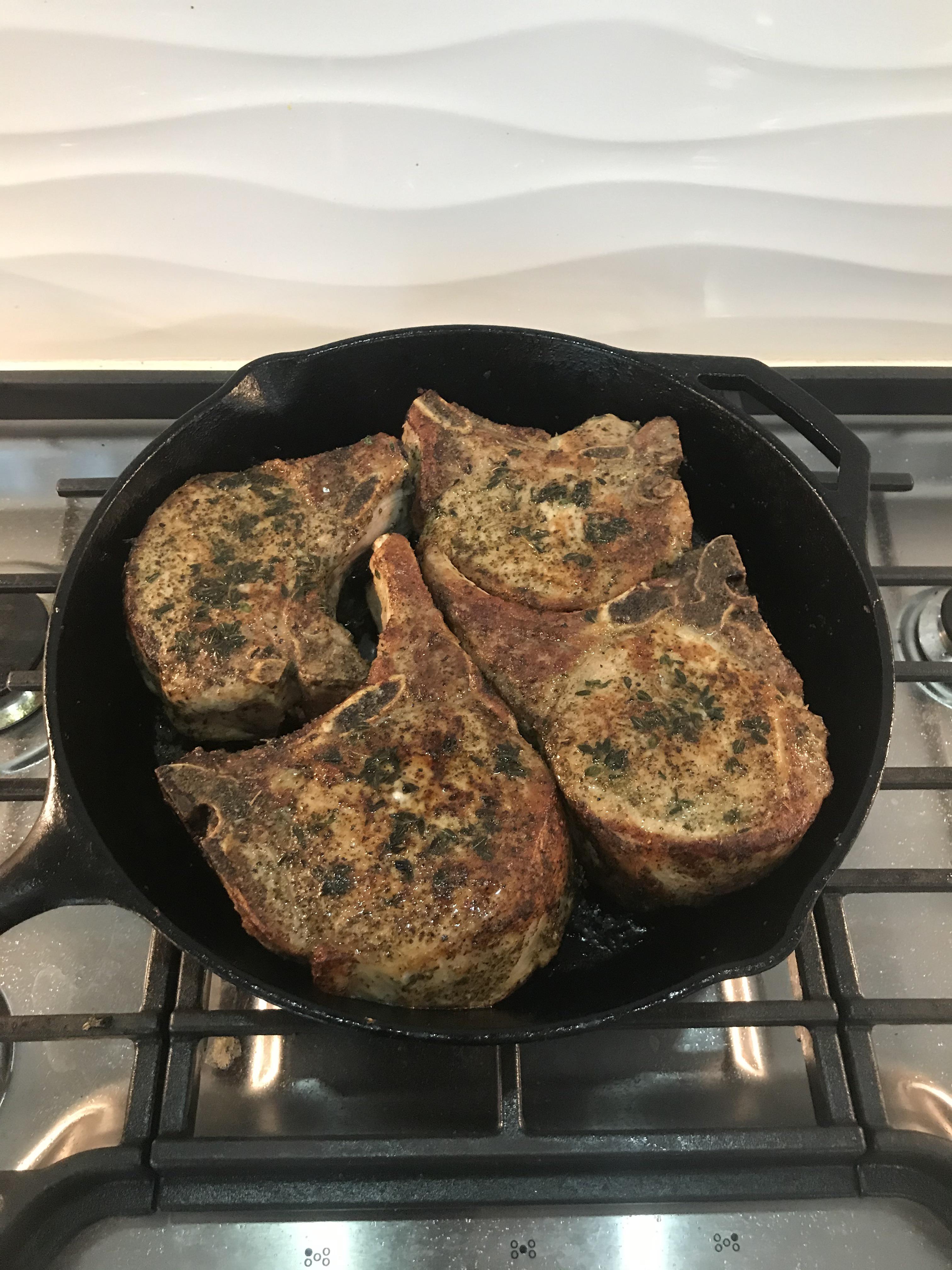 [homemade] thyme and marjoram crusted pork chops | Scrolller