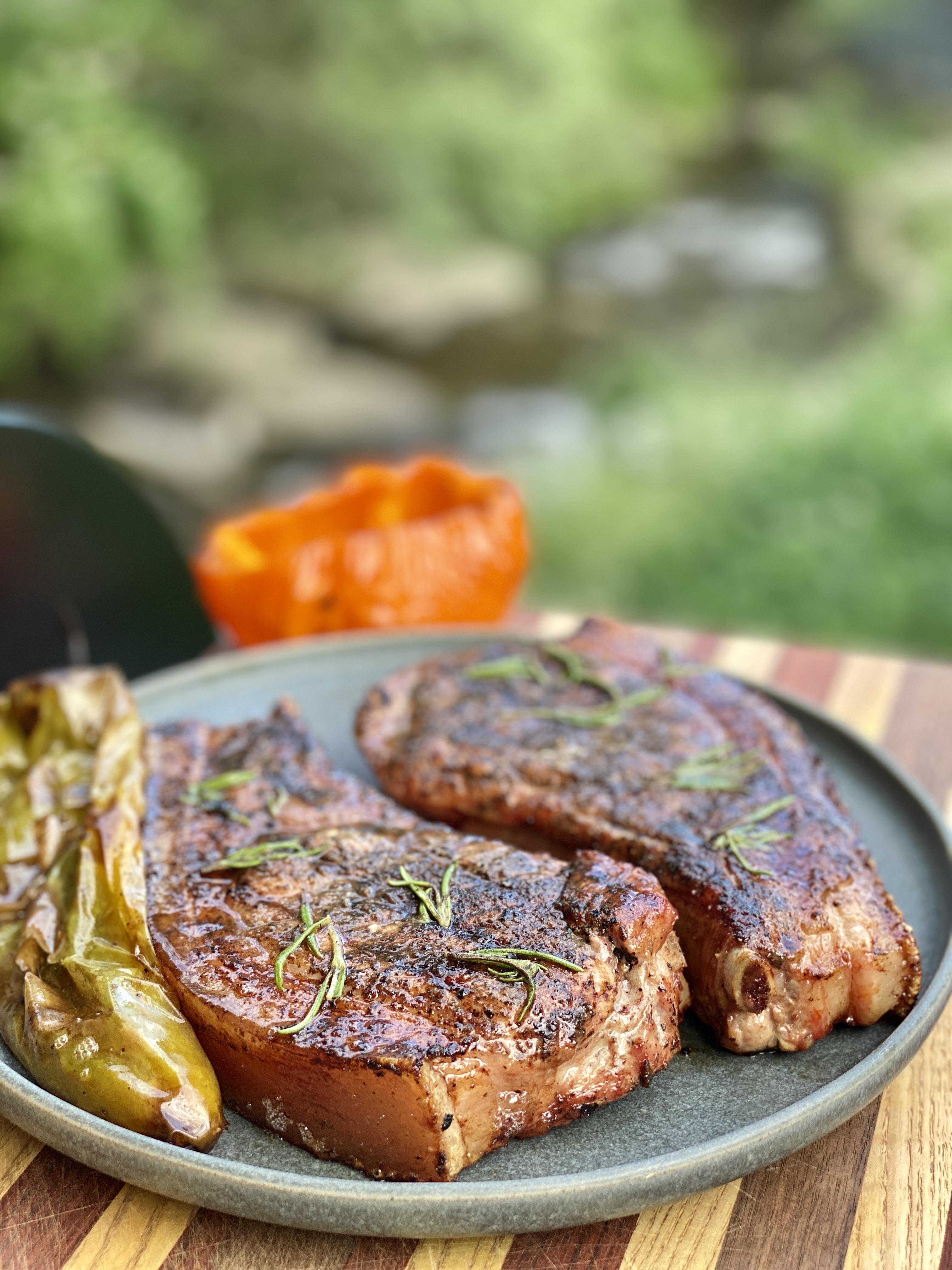 [homemade] wood fired pork chops | Scrolller