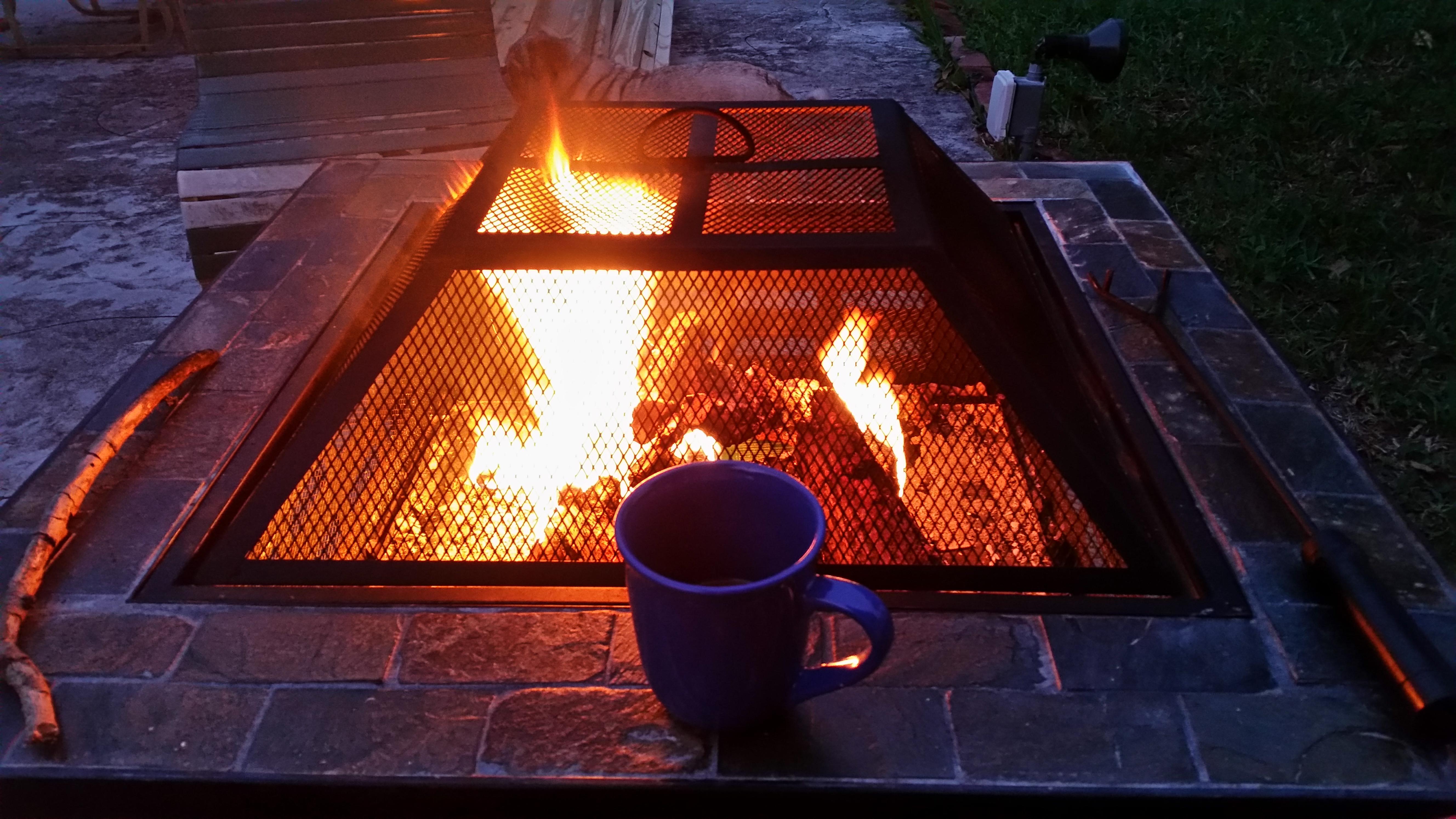 Hot cocoa, hot flames, cold night. Perfect. | Scrolller
