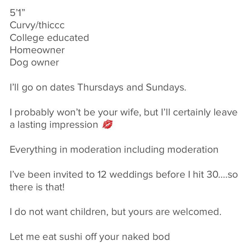 How should I spice up my tinder profile to match with kinky men without ... How should I spice up my tinder profile to match with kinky men without ...