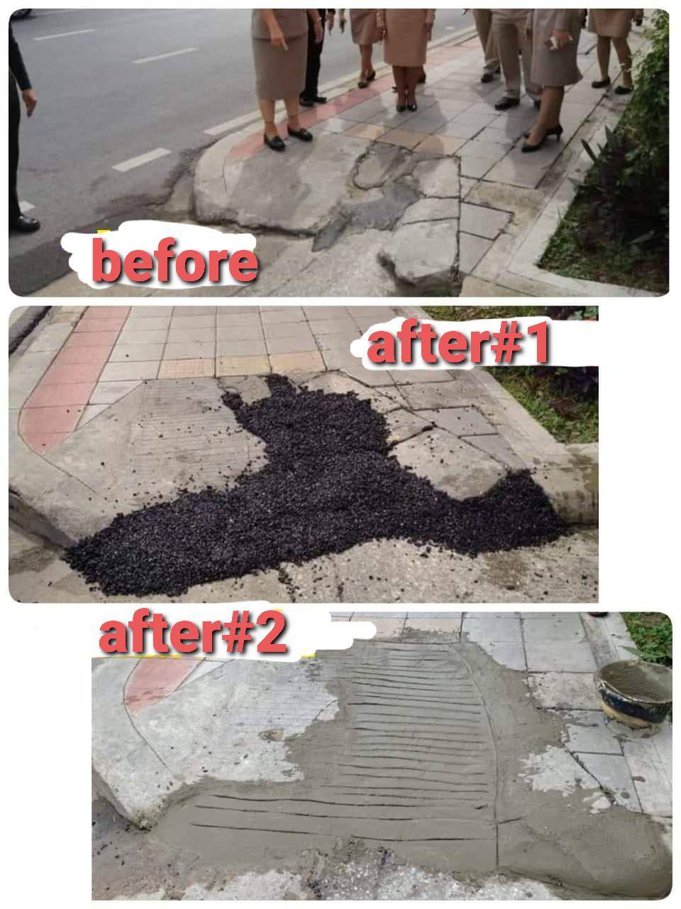 How Thai fixes sidewalk. | Scrolller