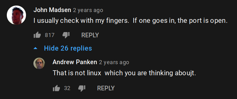 How to check for open ports in linux? [cursed] | Scrolller