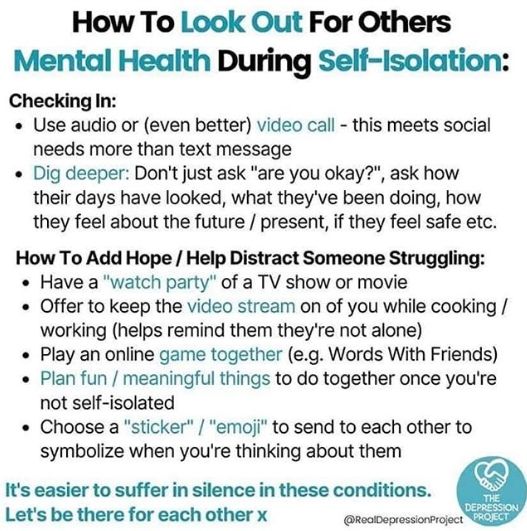 How To Look Out For Others Mental Health During Self-Isolation | Scrolller