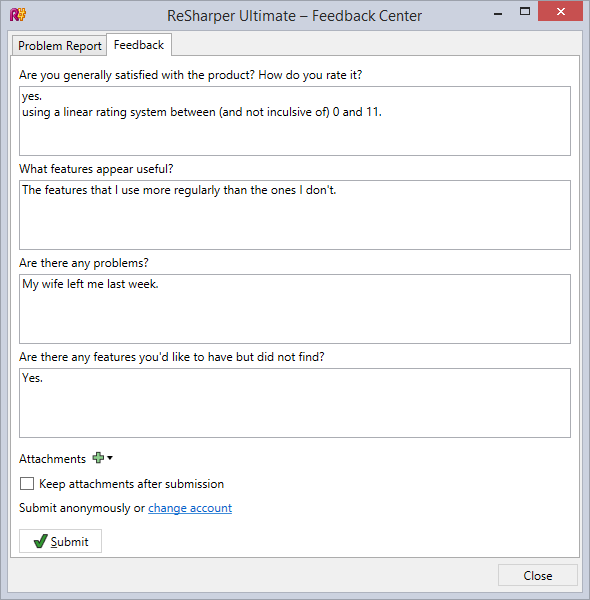 [Humor] My smartarse coworker filling in a R# survey form | Scrolller