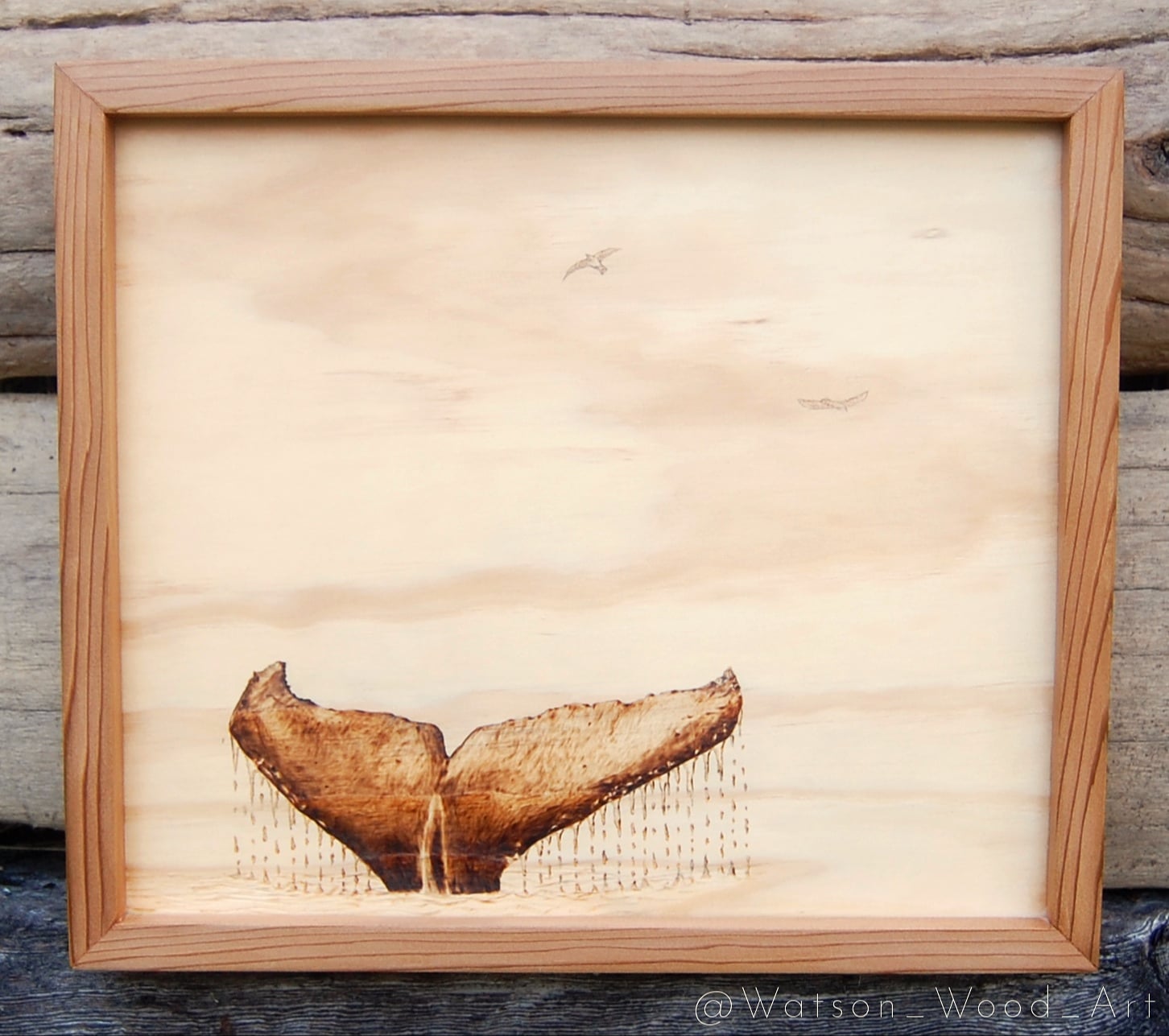 Humpback Whale Tail, plywood framed in red cedar. | Scrolller