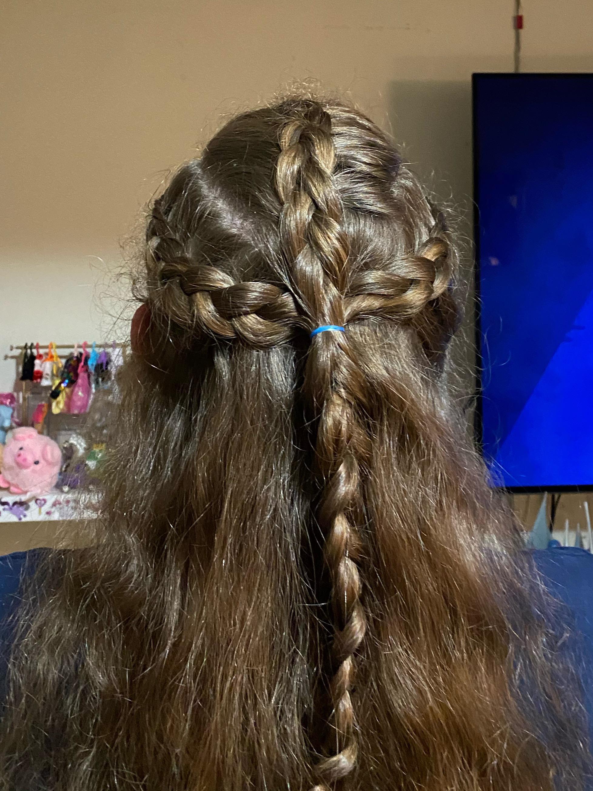 I braided Daddy's hair! The three braids were even his idea. | Scrolller