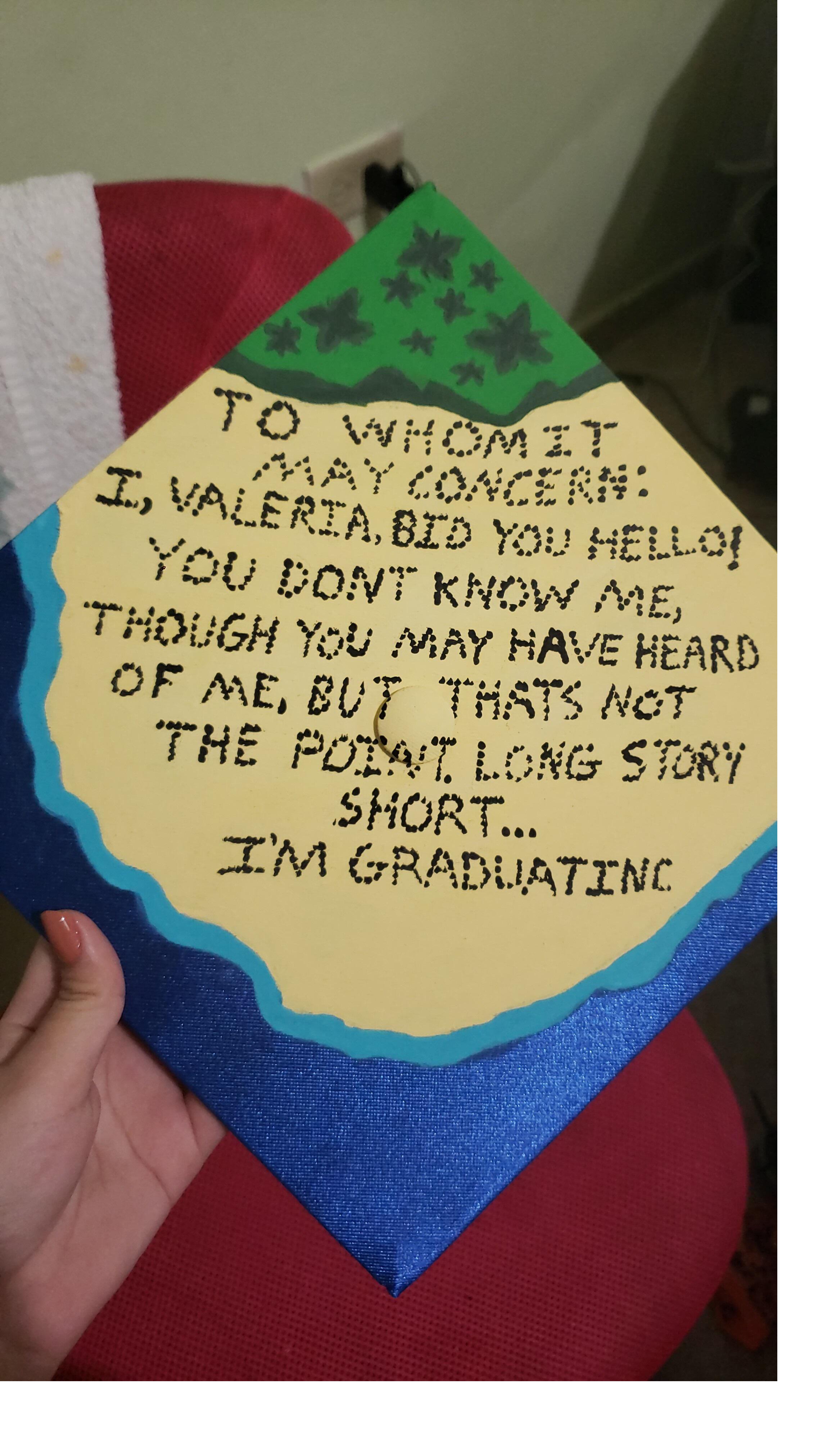 I decorated my graduation cap with my favorite scene (with a little twist) | Scrolller