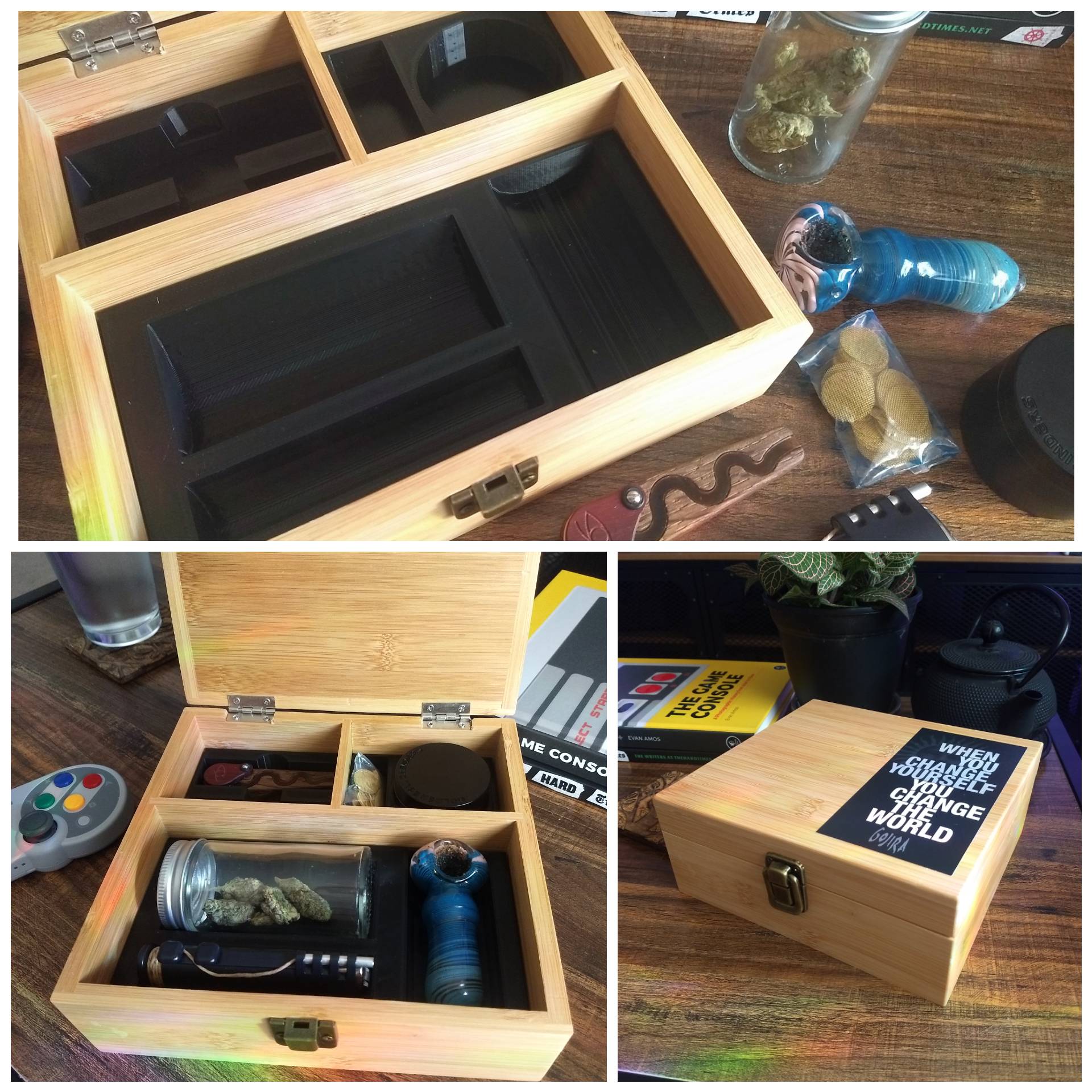 I designed and 3D printed custom inserts for my stash box to keep it organized. | Scrolller