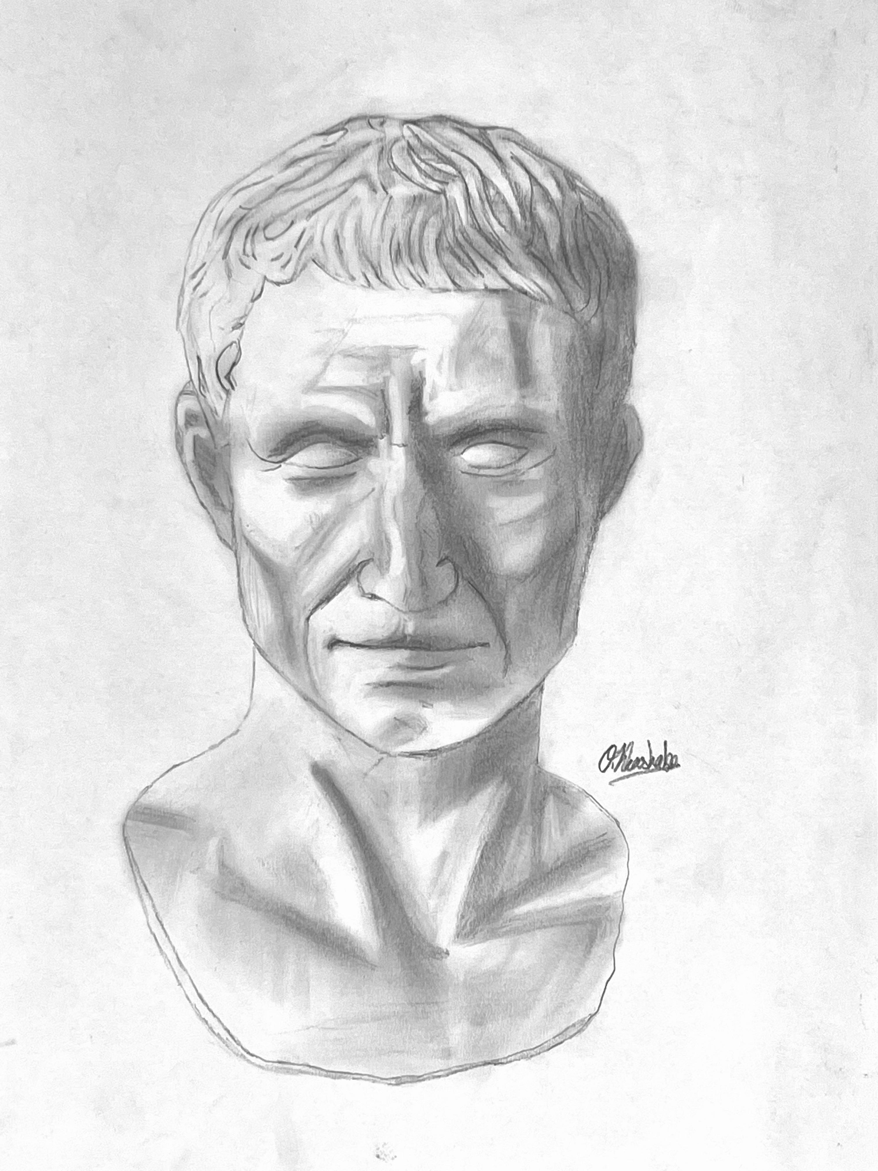 I did a drawing of the bust of Julius Caesar. I really wanna share it here | Scrolller