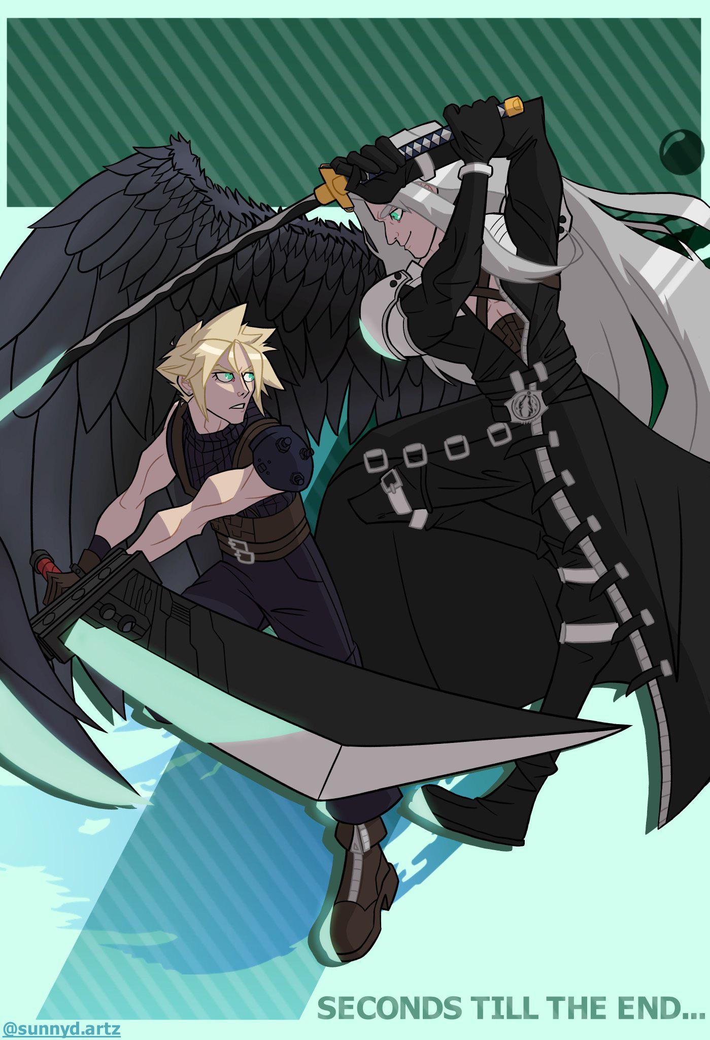 I drew Cloud and Sephiroth! | Scrolller