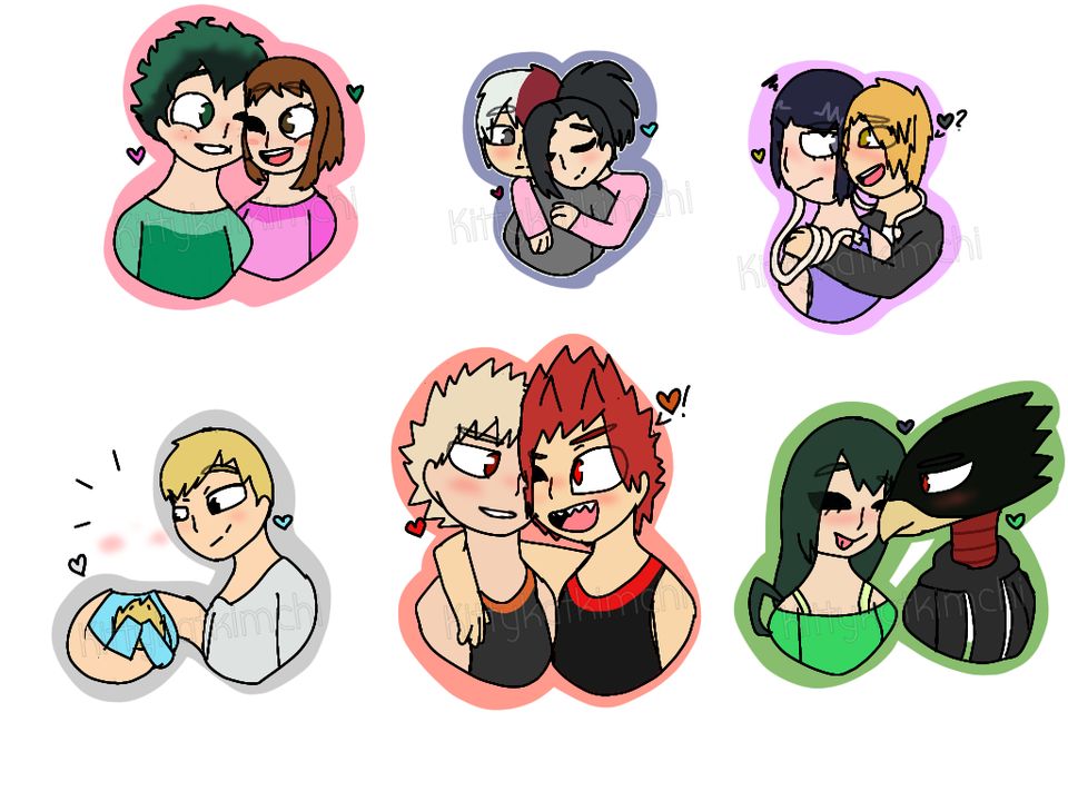 I drew my favorite class 1-A ships! | Scrolller