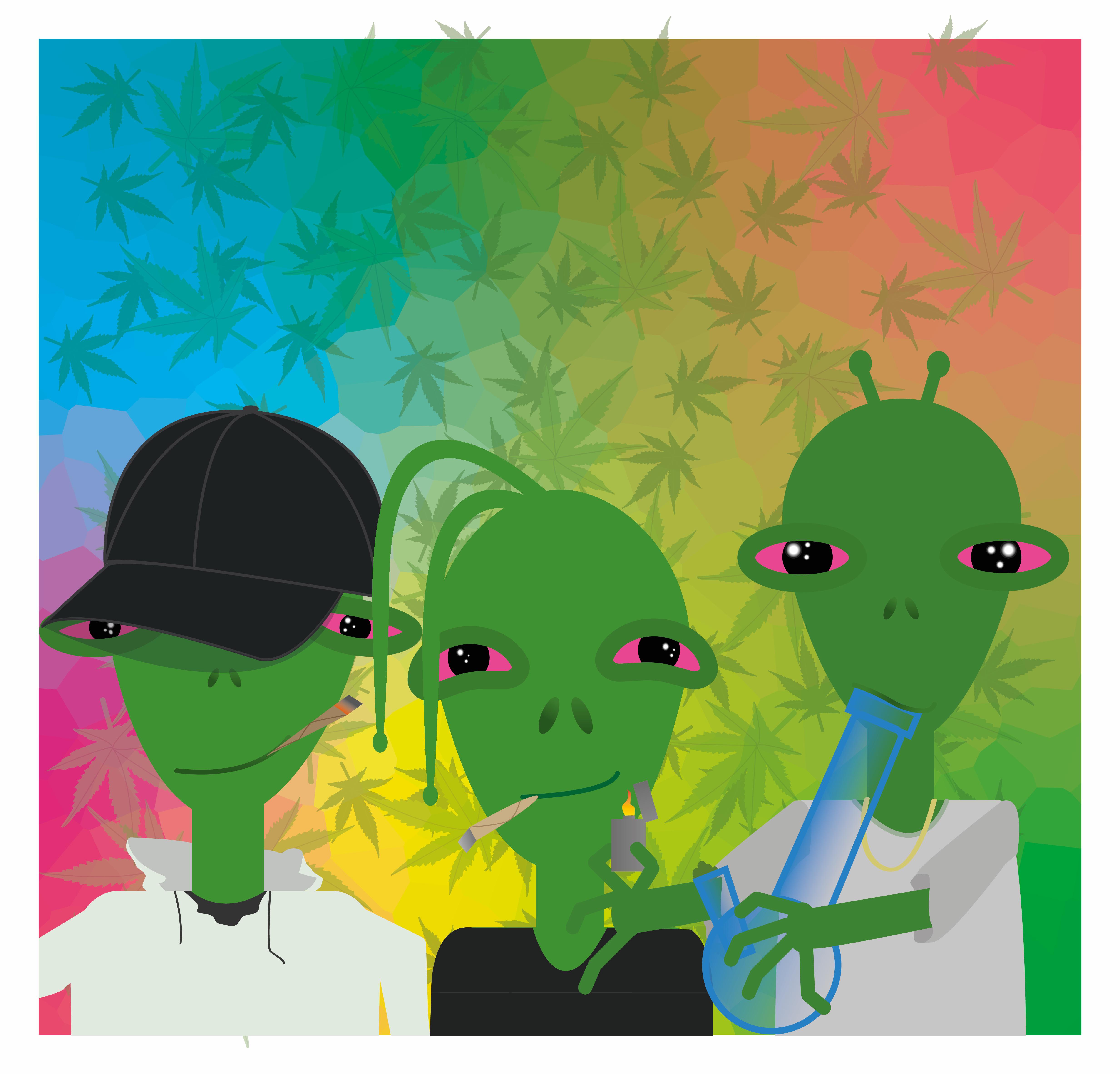 I drew my friends as high aliens | Scrolller
