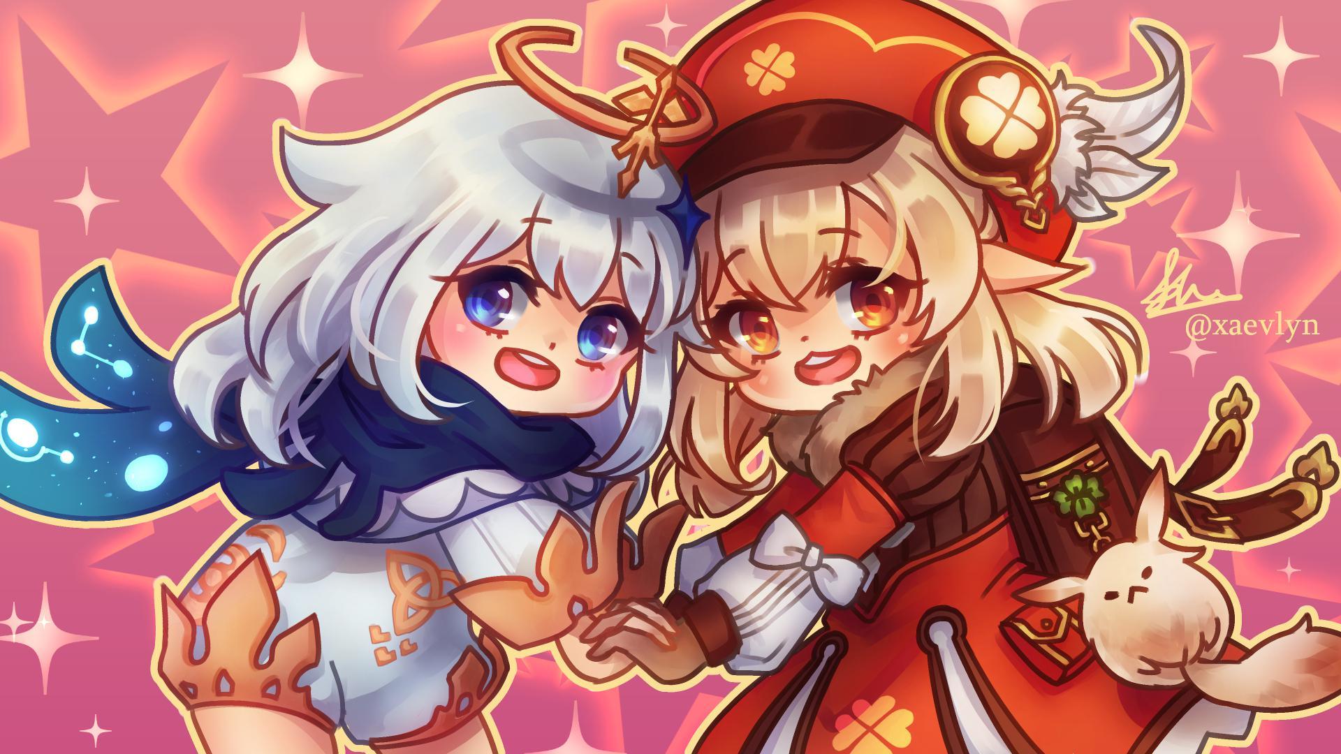 I drew paimon and klee and I name this Paikleemon! | Scrolller