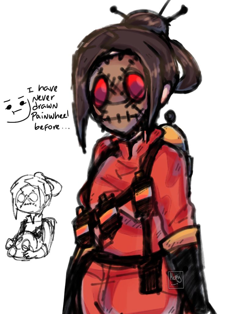 I drew painwheel as pyro :) | Scrolller