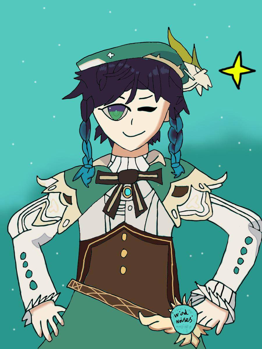 I drew Venti!! 💖💖 | Scrolller