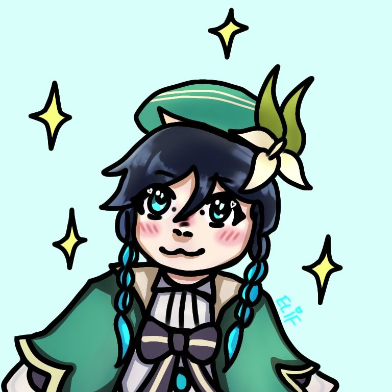 I drew Venti in a simple cute style | Scrolller