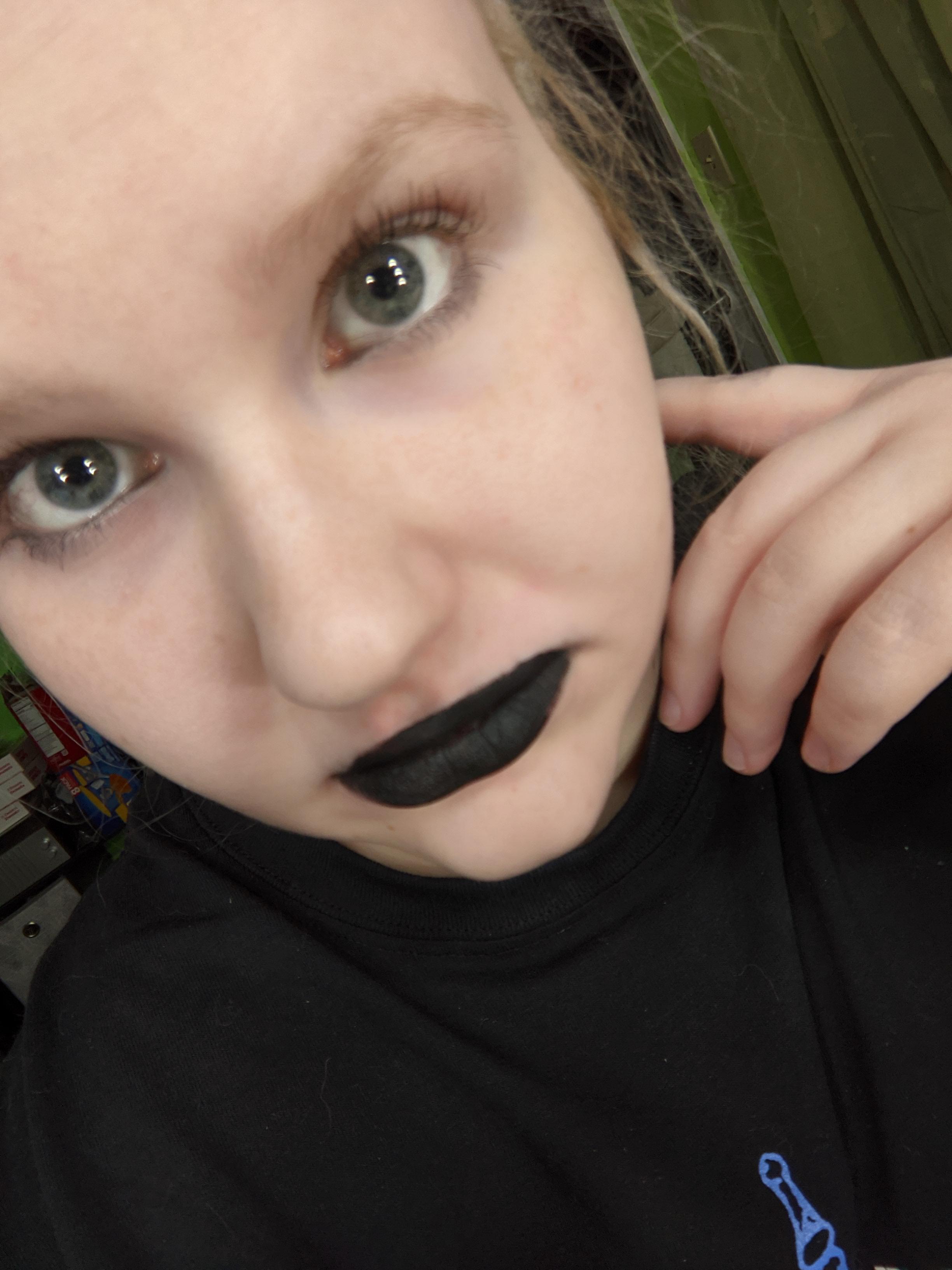 I feel like it's fitting that my first ever black lipstick came from about-face 💘 it's sooooooo ...