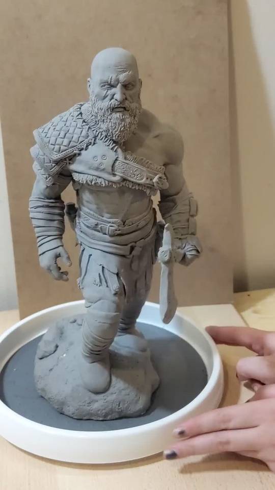 I finished my God of War sculpture | Scrolller